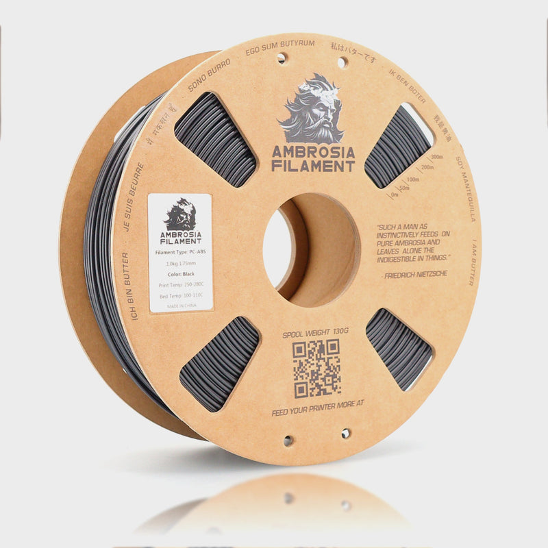 AMBROSIA PC-ABS Filament of the Gods - 1KG Bambu AMS Friendly Cardboar