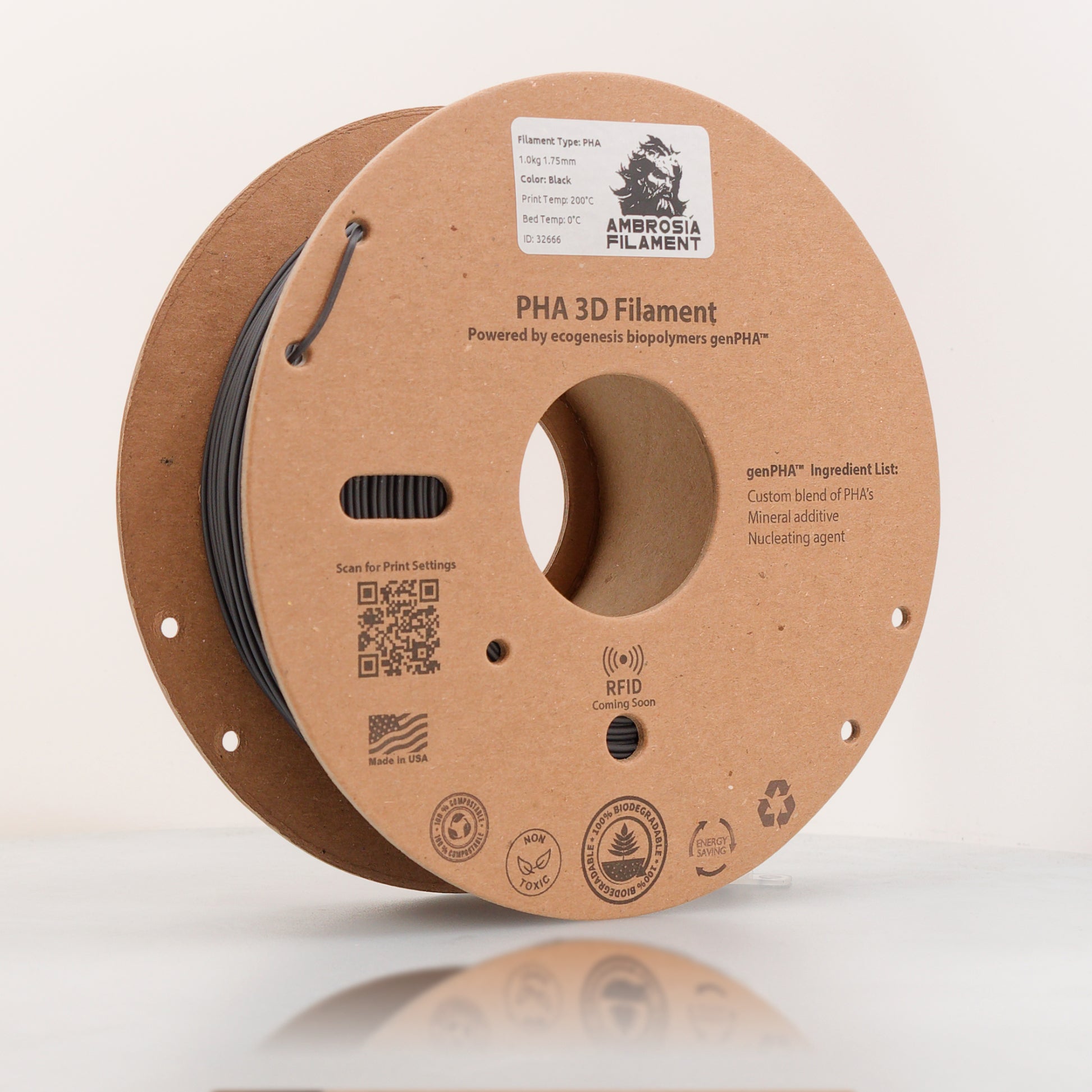 Ambrosia PHA Filament 1KG 1.75mm - Earth Friendly Filament for Everyon