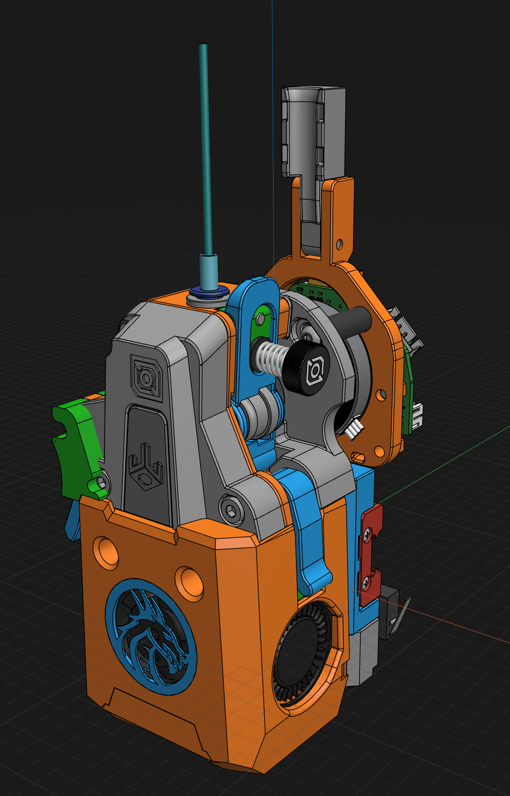 Jabberwocky Complete Toolhead with Filament Cutter and Extruder for 3D