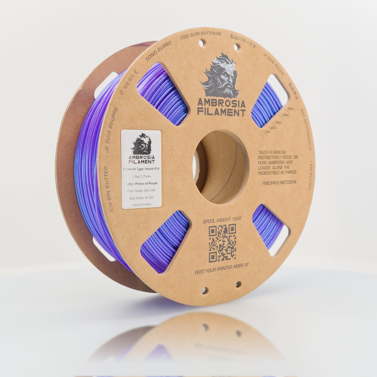 AMBROSIA Dolos Color Shifting PLA Filament of the Gods - 1KG Bambu AMS