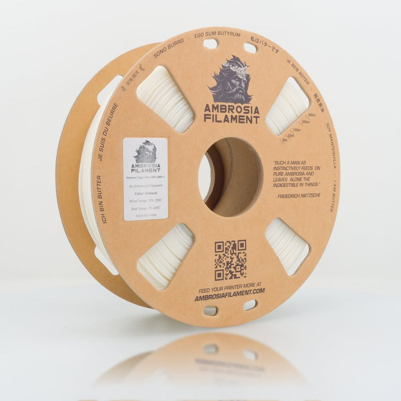 AMBROSIA Uber ABS Filament of the Gods - 1KG Bambu AMS Friendly Cardbo