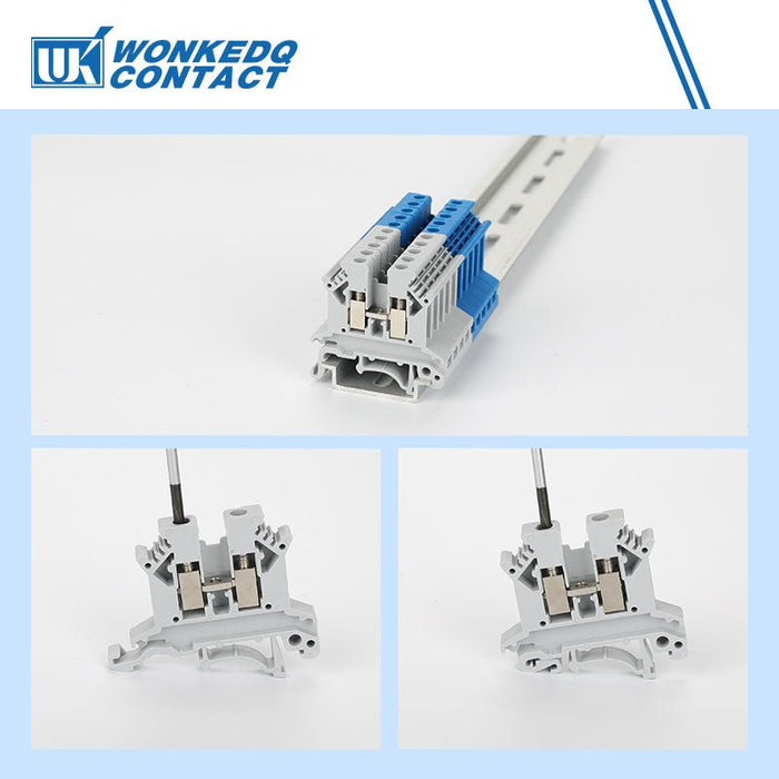 Wire Din Rail Terminal Block x1 Wire Cable Connectors
